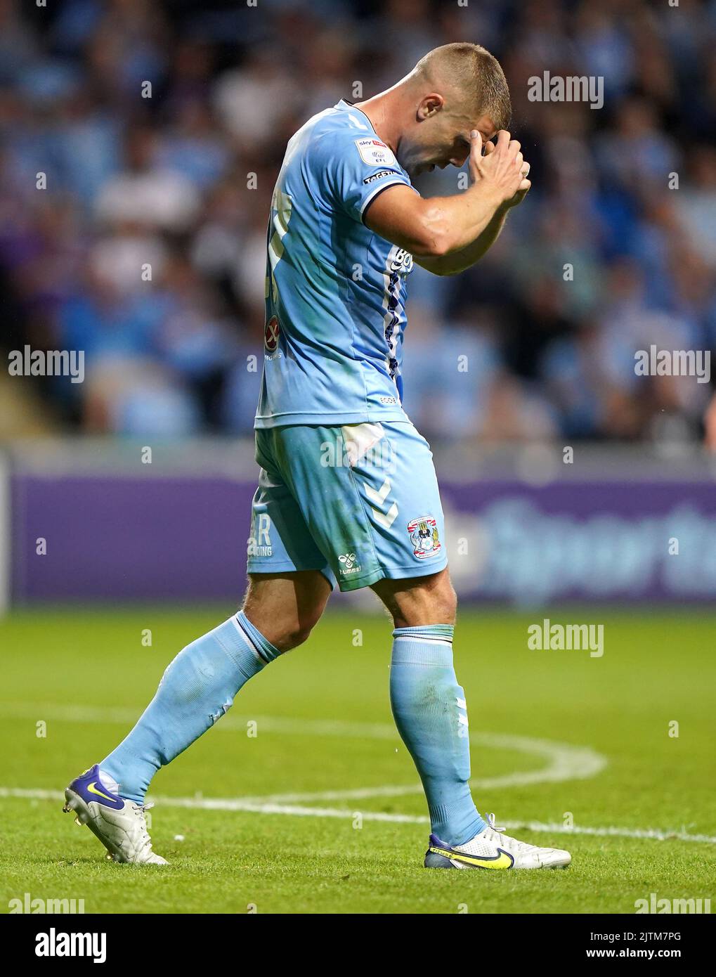 Coventry City's Jake Bidwell rues a missed chance during the Sky Bet ...