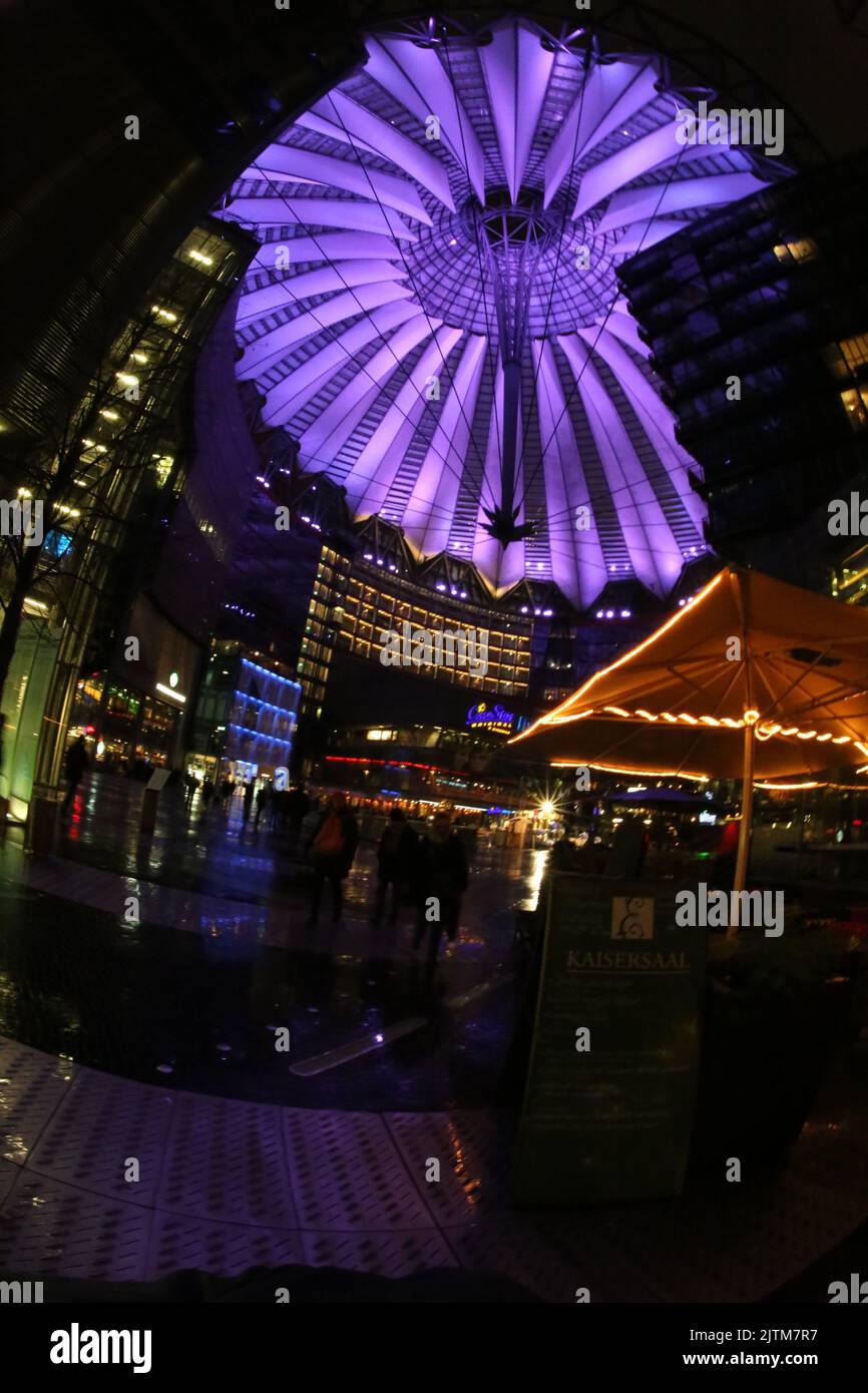 Sony Centre in Berlin at night Stock Photo - Alamy
