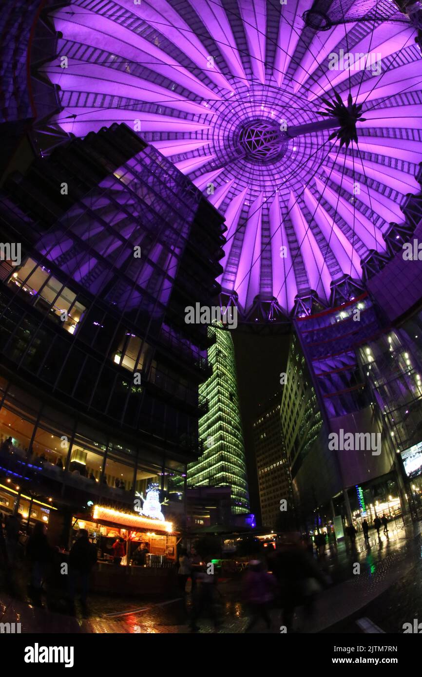 Sony Centre in Berlin at night Stock Photo - Alamy