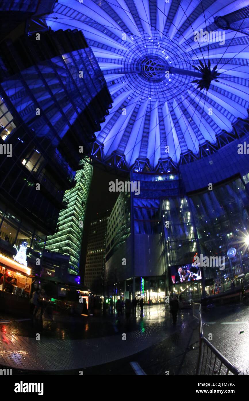Sony Centre in Berlin at night Stock Photo - Alamy