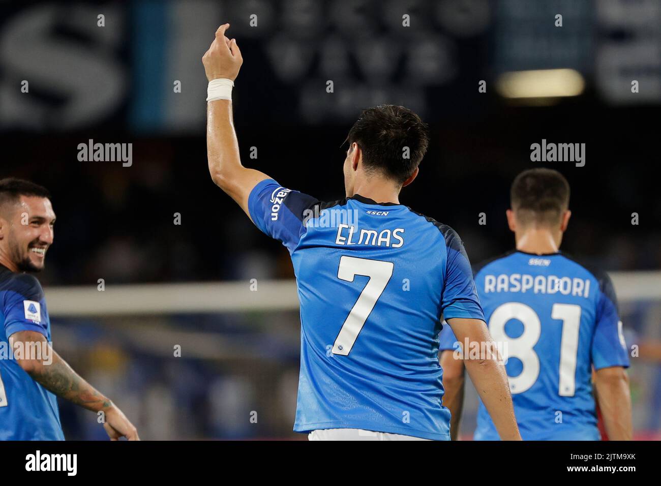 Eljif Elmas of Napoli celebrates after scores during the italian soccer ...