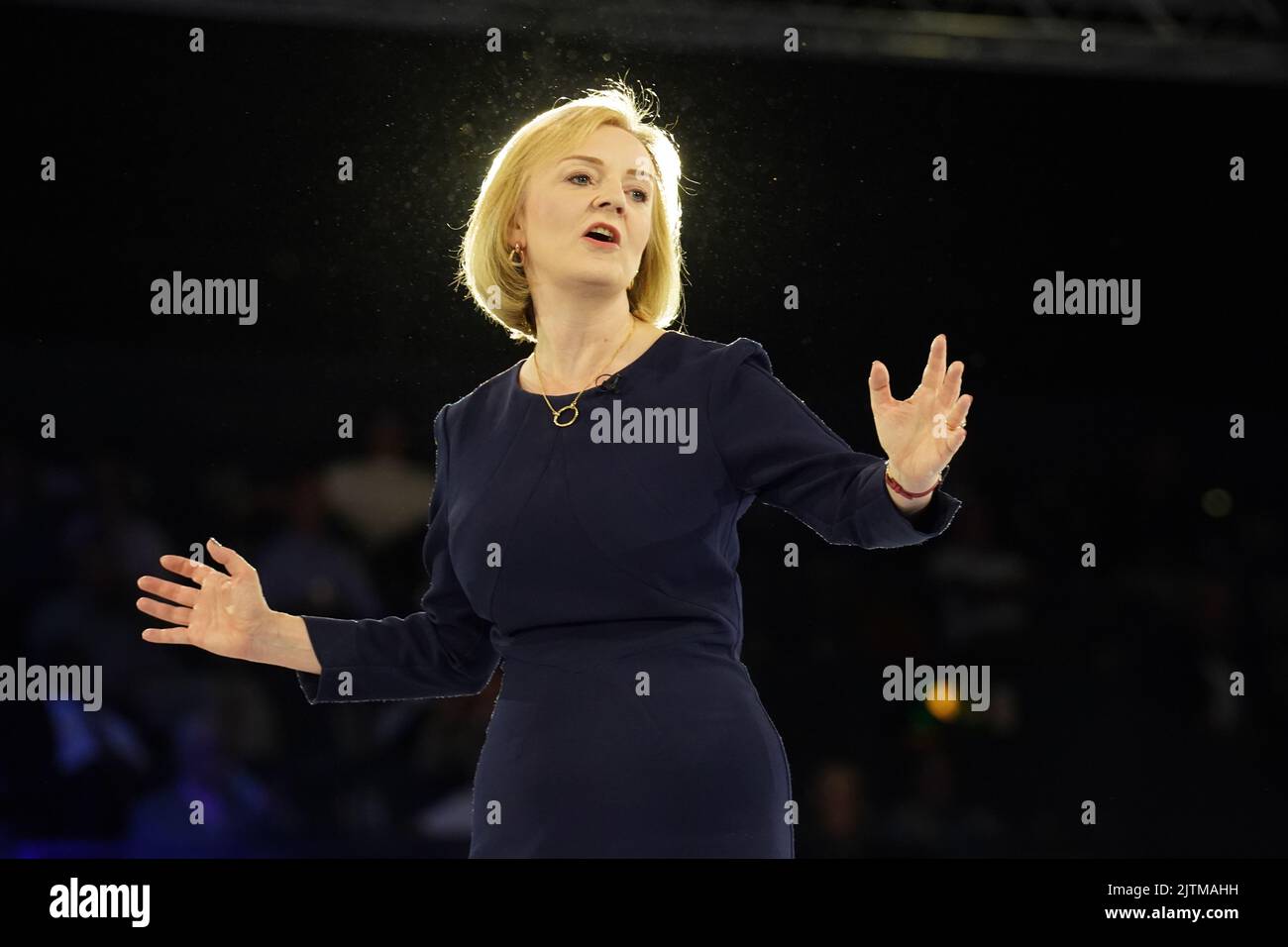 Liz Truss during a hustings event at Wembley Arena, London, as part of ...