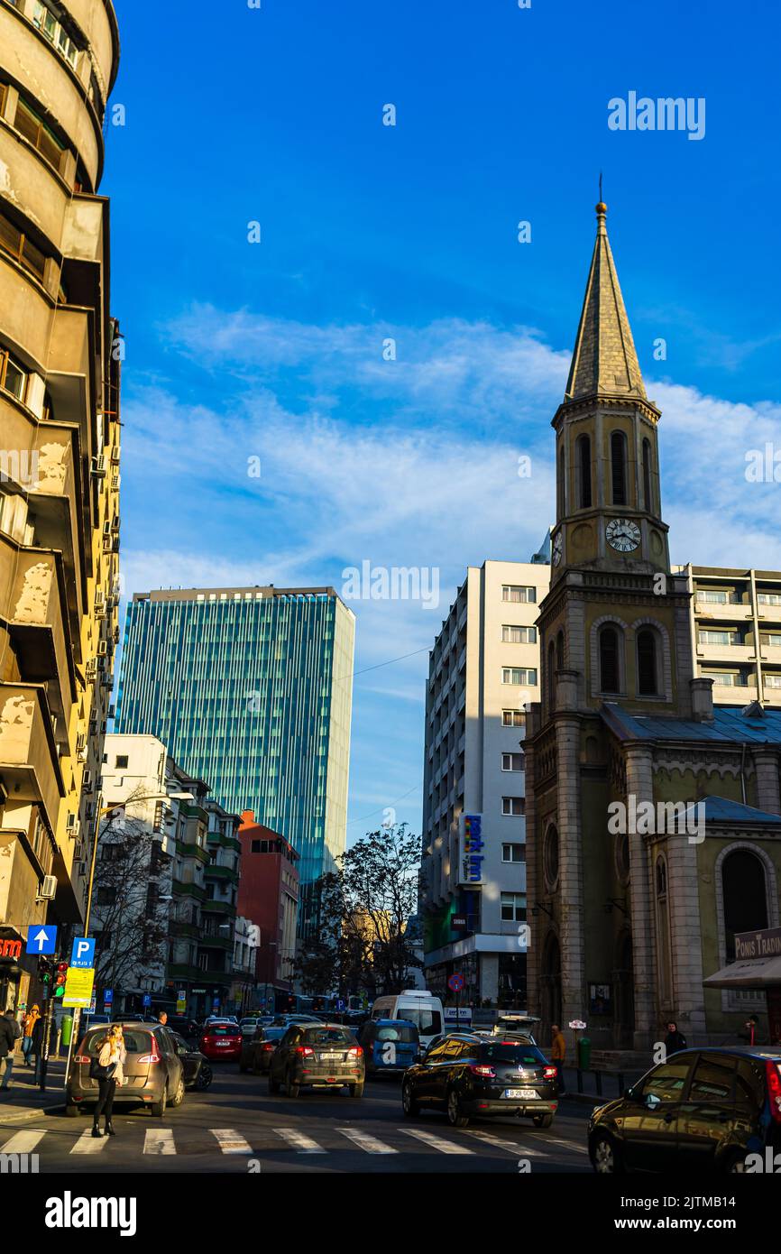 Historic building architecture in Bucharest, Romania, 2022 Stock Photo ...