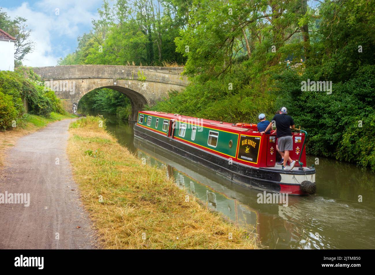 Canal Narrowboat On The Kennet And Avon Canal Between Avonclif And Bradford On Avon Wiltshire