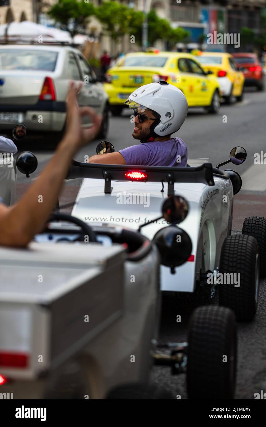 Car traffic, pollution, traffic jam in the morning and evening in the ...
