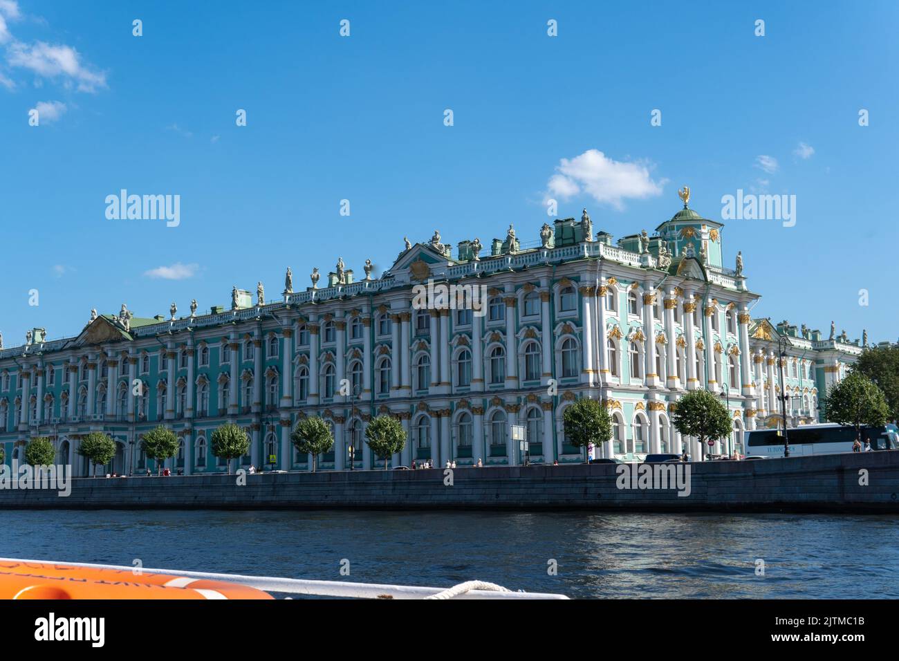 RUSSIA, PETERSBURG - AUG 20, 2022: hermitage city traditional europe ...