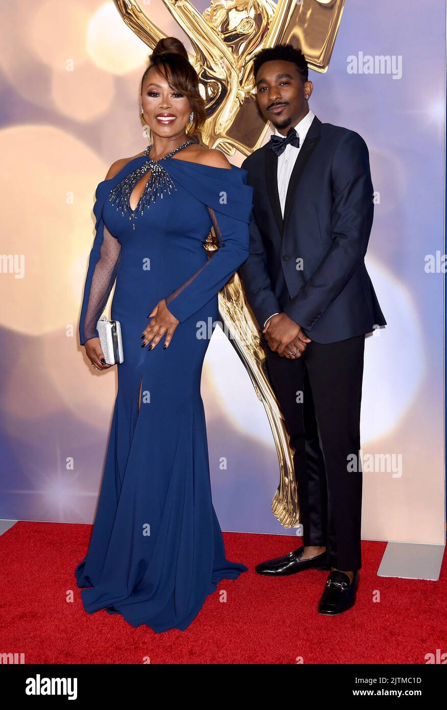 Ptosha Storey and son actor Jordan L. Jones arriving at the 2022 ...