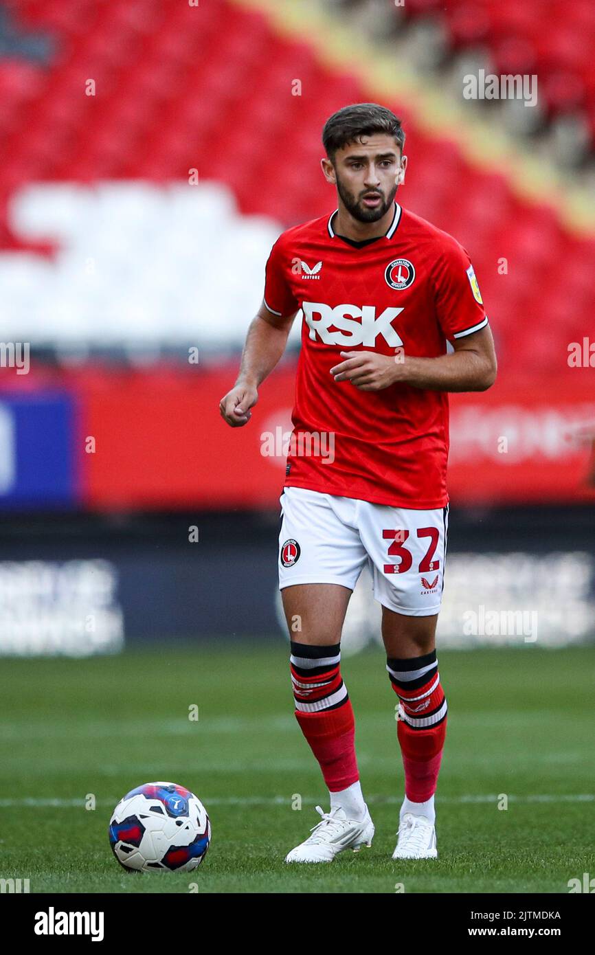 Aaron Henry of Charlton Athletic on the ball during the EFL Trophy ...