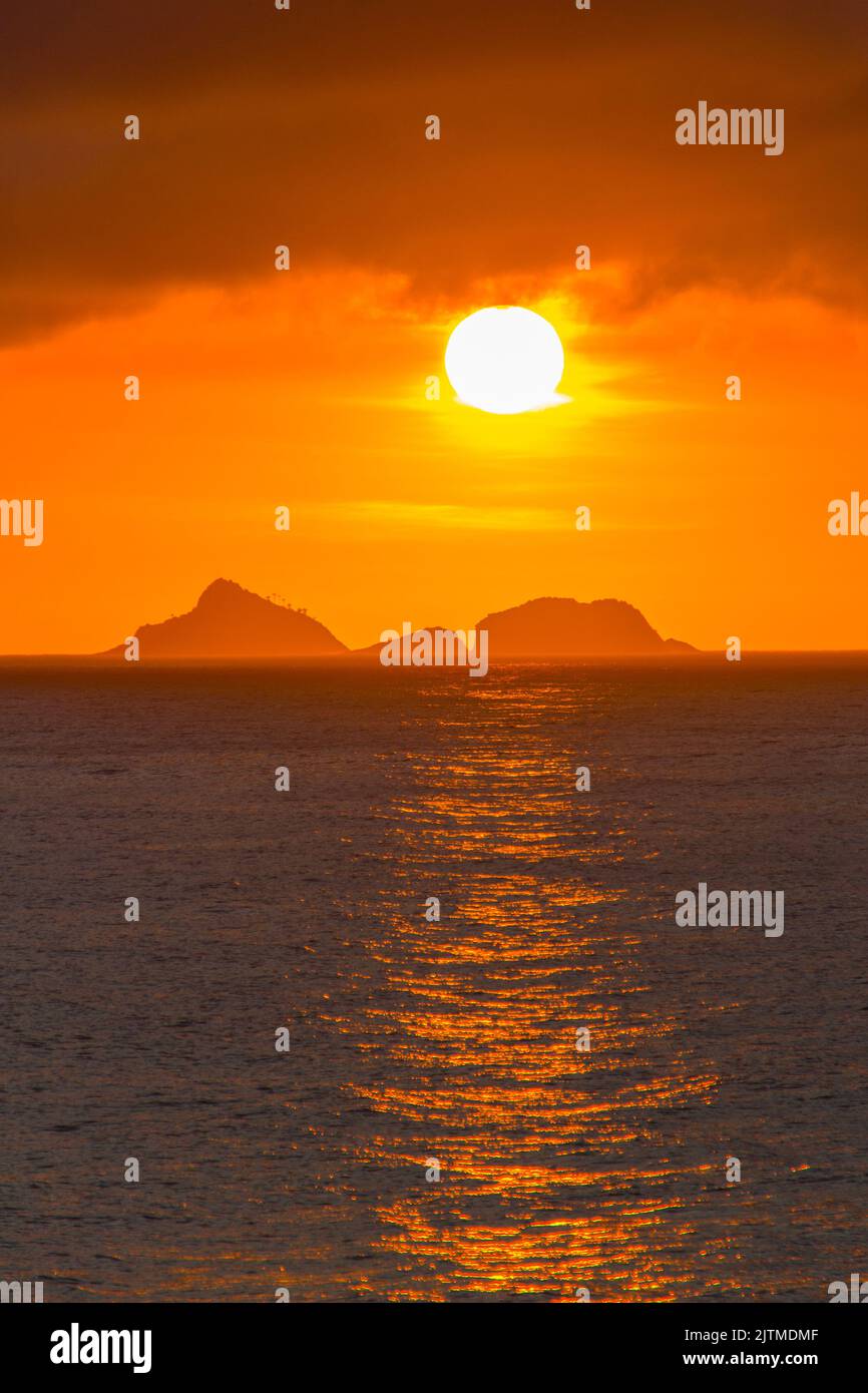 sunset at arpoador beach in Rio de Janeiro Brazil Stock Photo - Alamy