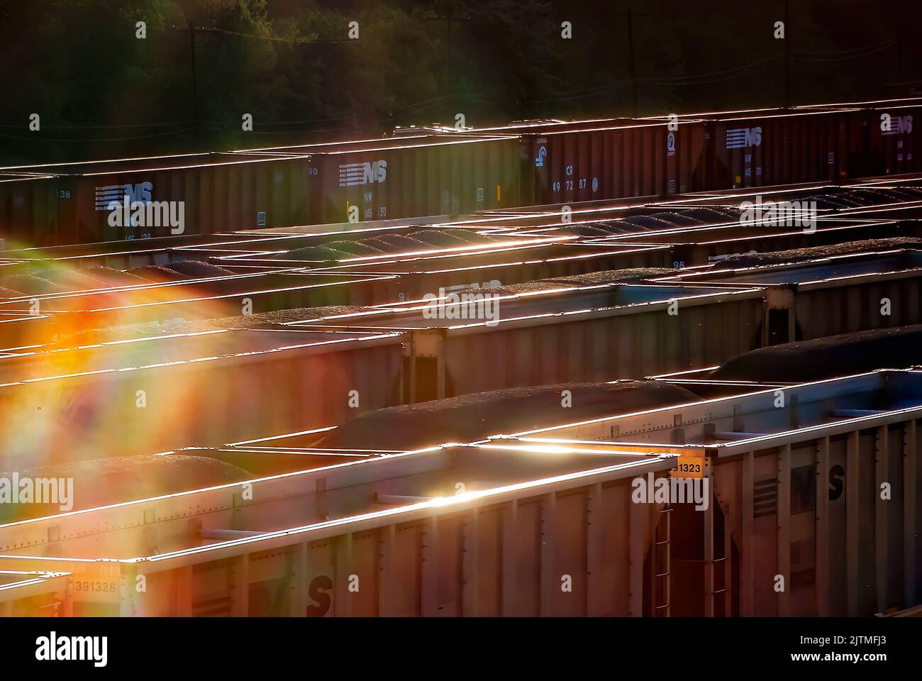 Norfolk Southern Railway cars filled with coal are pictured at the ...