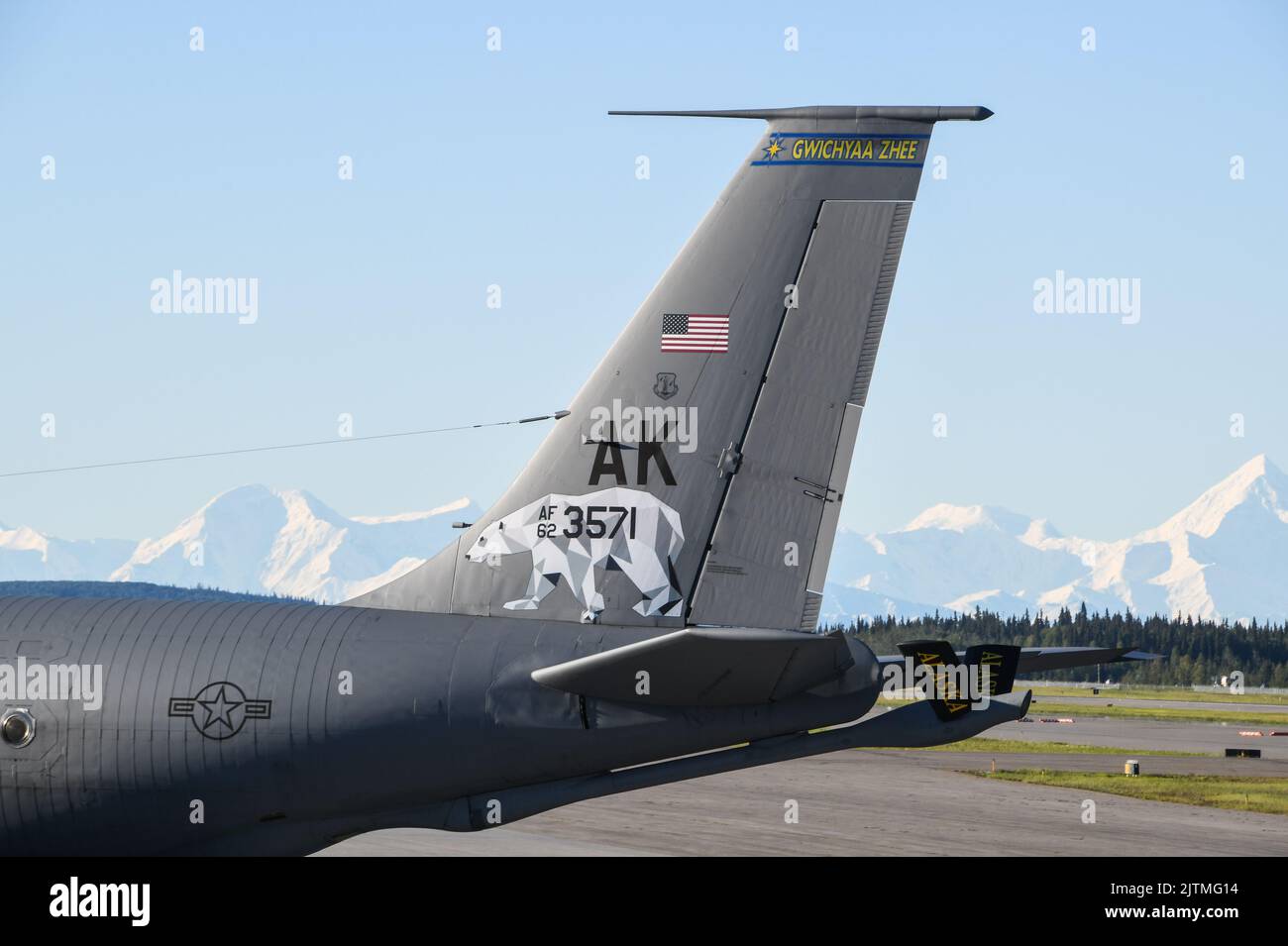 KC-135 Stratotanker from the 168th Wing, Alaska Air National Guard sits ...