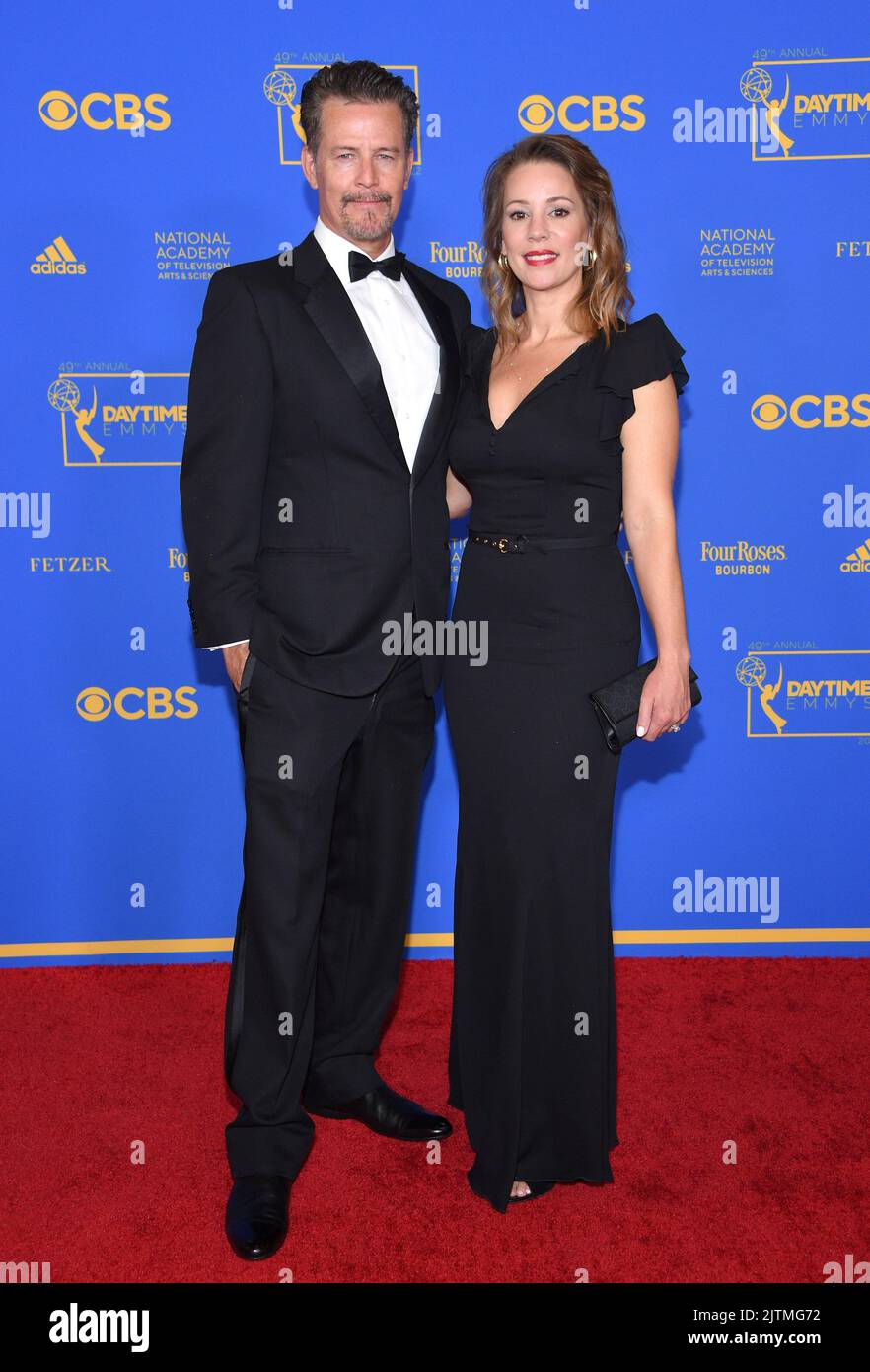 Ted King and Maya Rodwell arriving at the 49th Annual Daytime Emmy ...