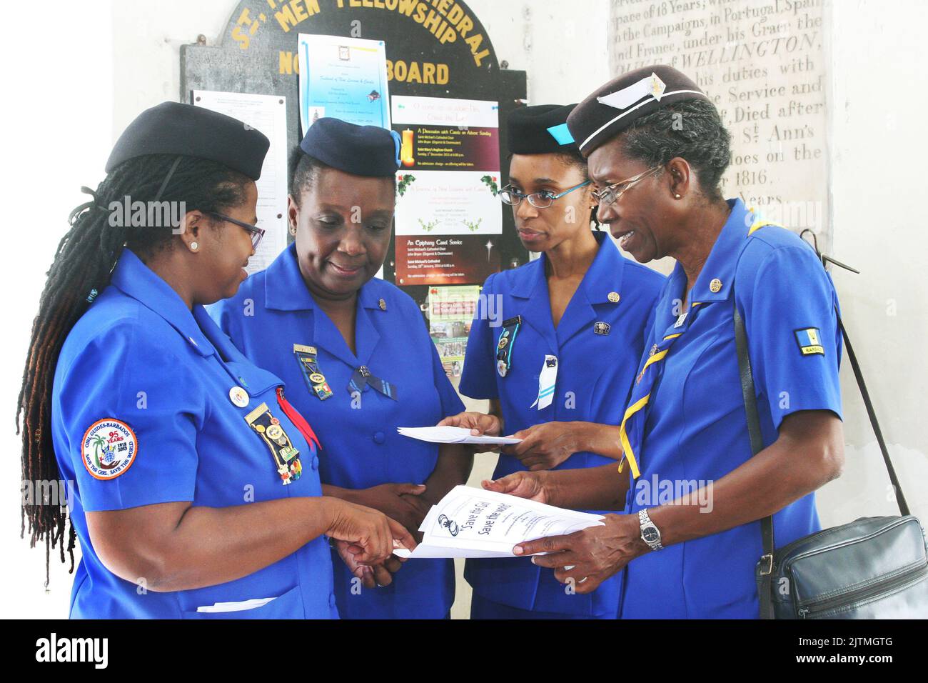 Girl guides at church service in barbados hi-res stock photography and ...