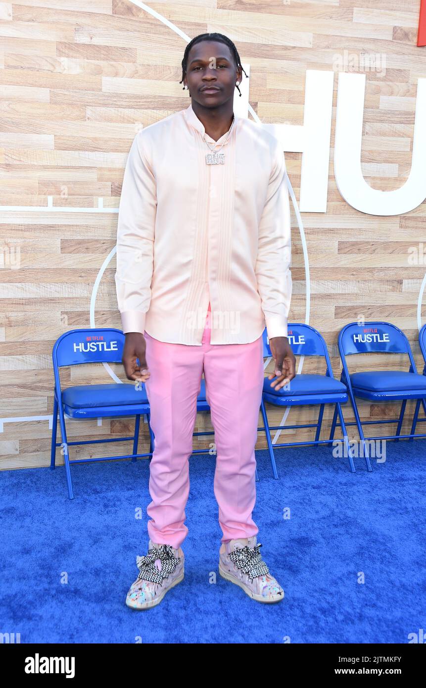 Anthony Edwards arriving at Netflix's 'Hustle' Los Angeles premiere ...