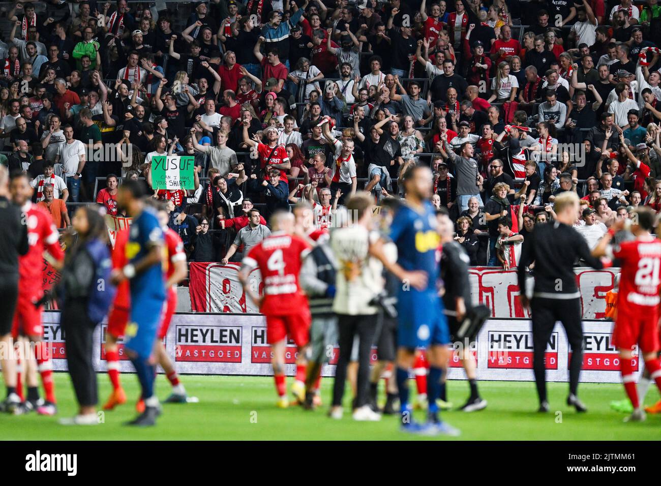 Antwerp, Belgium, 31/08/2022, Antwerp's supporters celebrate after ...