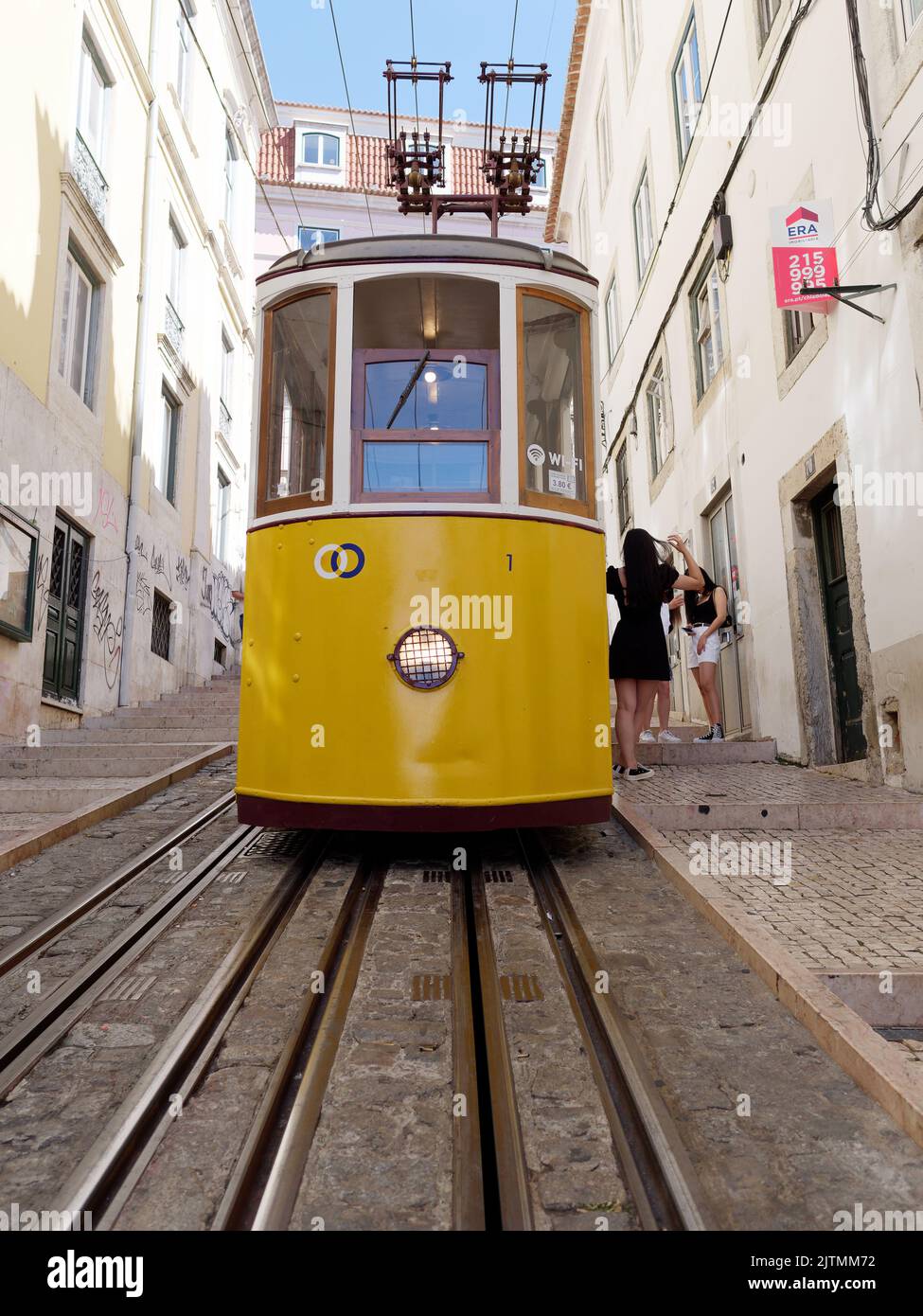 Tram aka Streetcar aka Trolley in the Baixa-Chiado area of Lisbon ...