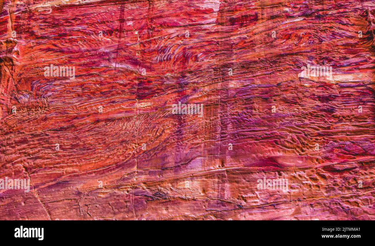 Rose Red Rock Tomb Facade Abstract, Street of Facades Petra Jordan ...