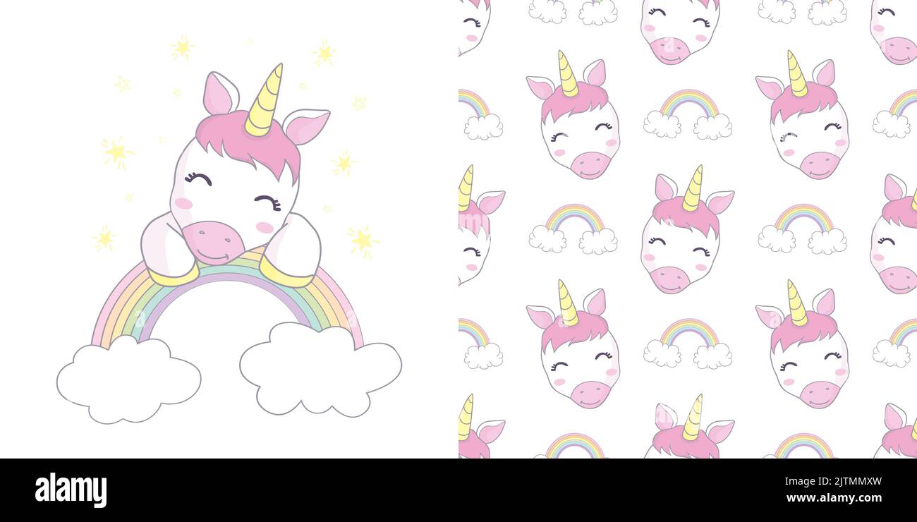 Cute unicorn designs Stock Vector Images - Alamy