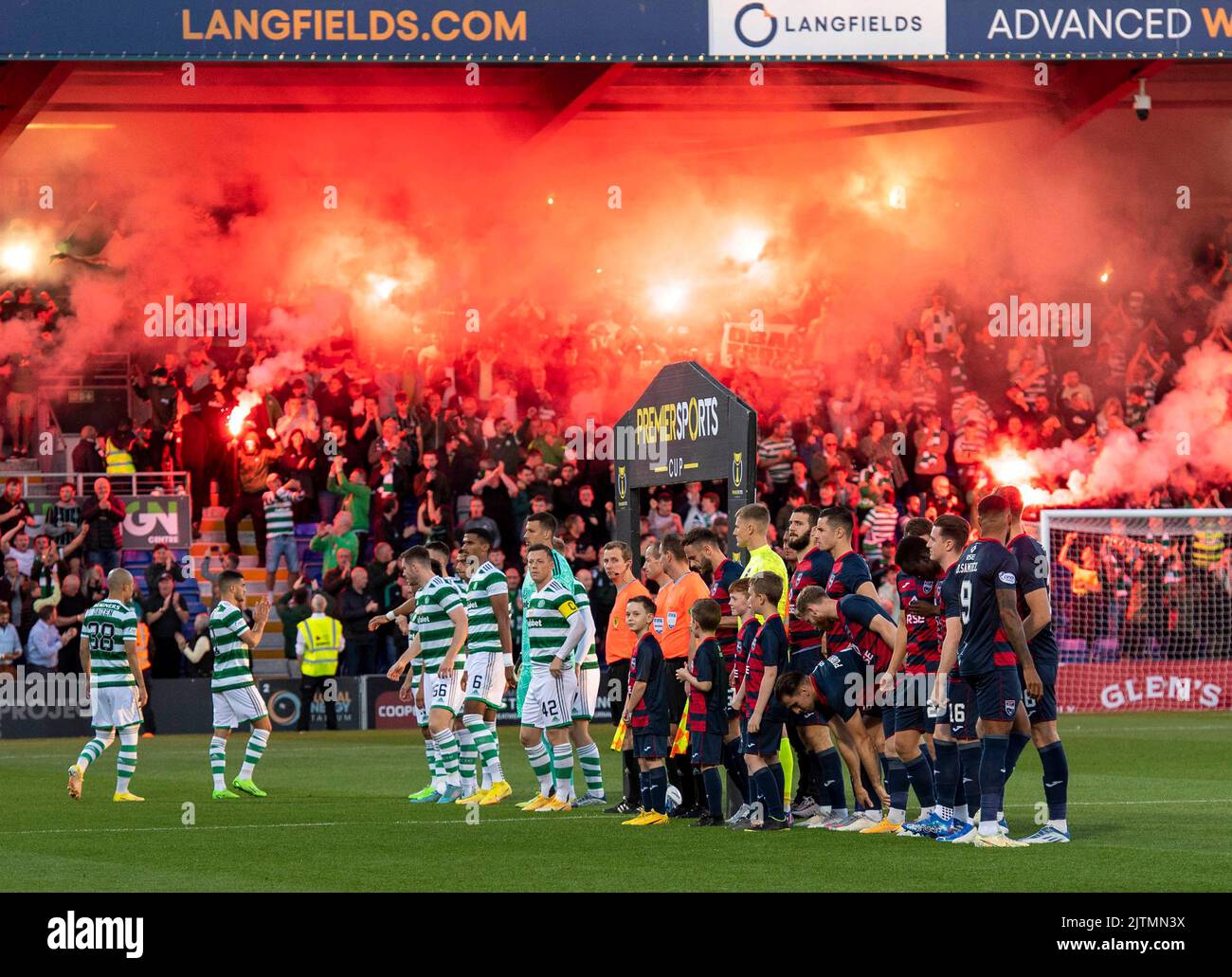 Celtic fans wave pyrotechnics ahead of the Premier Sports Cup second ...