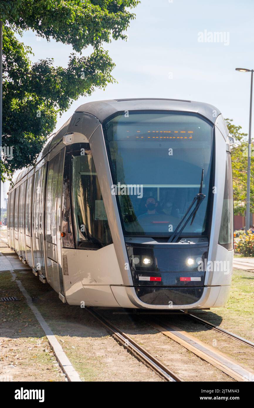 vlt train in downtown Rio de Janeiro, Brazil - September 6, 2020: the ...