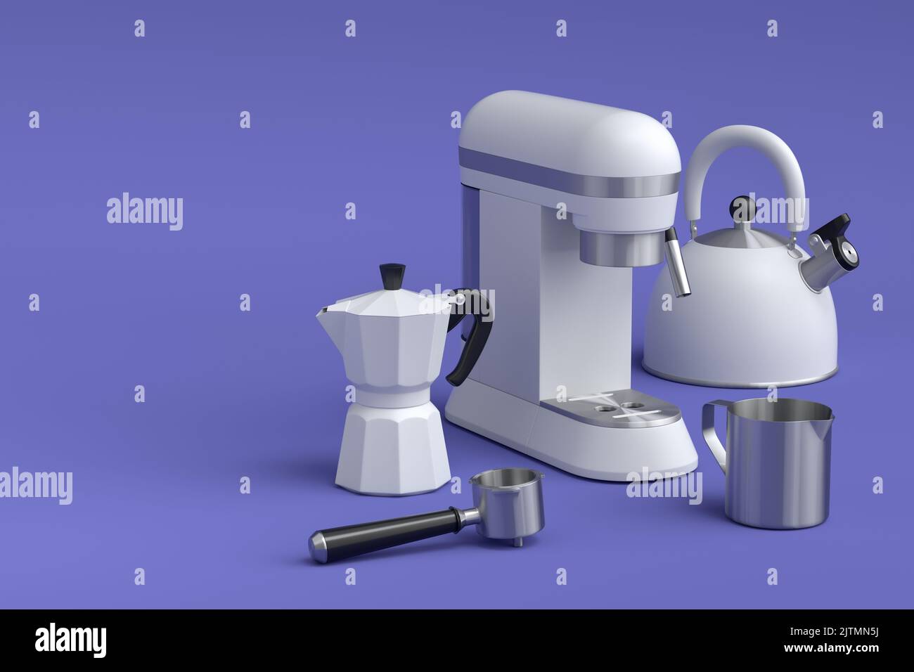 Espresso coffee machine, kettle with horn and geyser coffee maker for ...