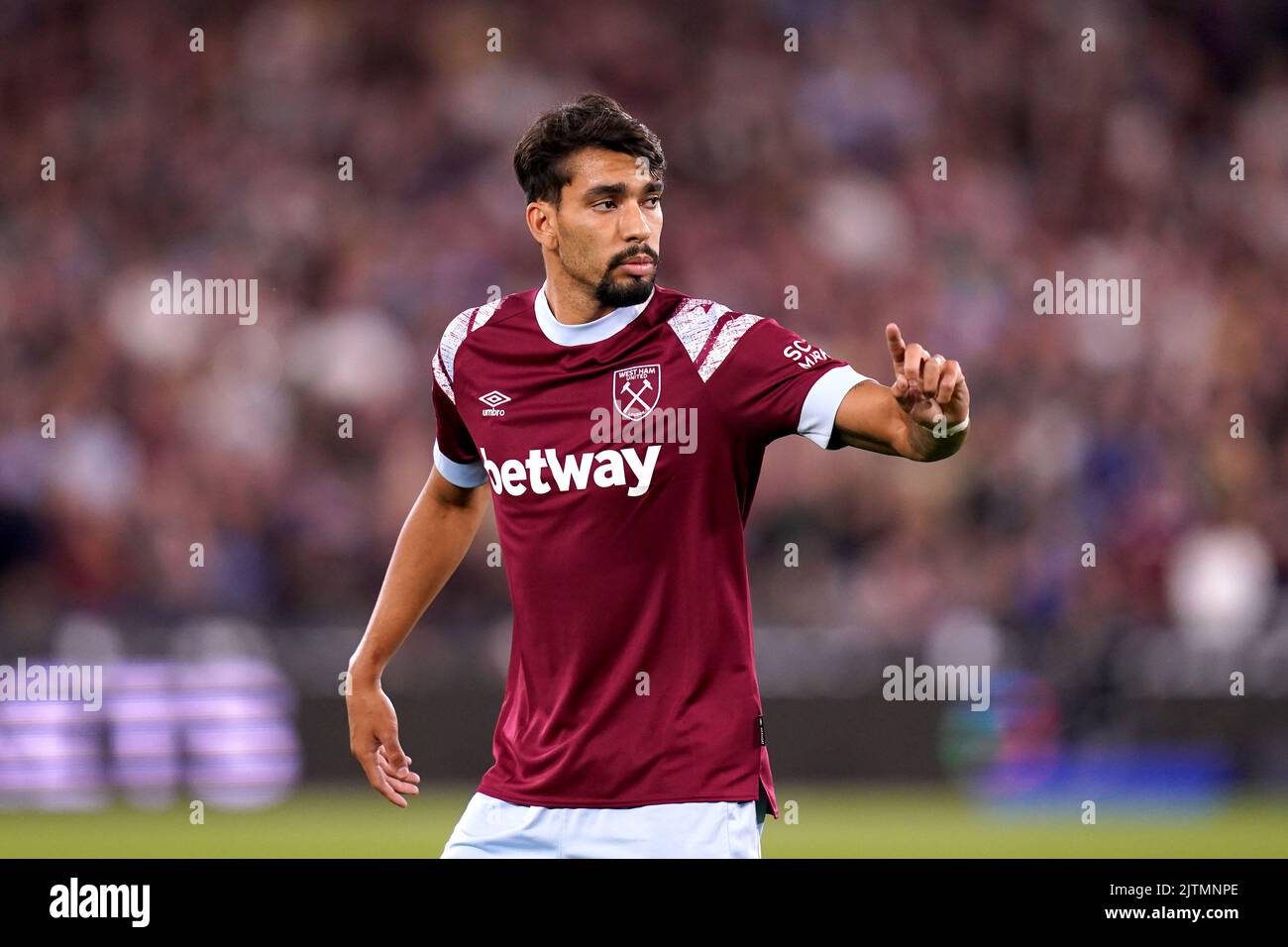 West Ham United's Lucas Paqueta during the Premier League match at the ...