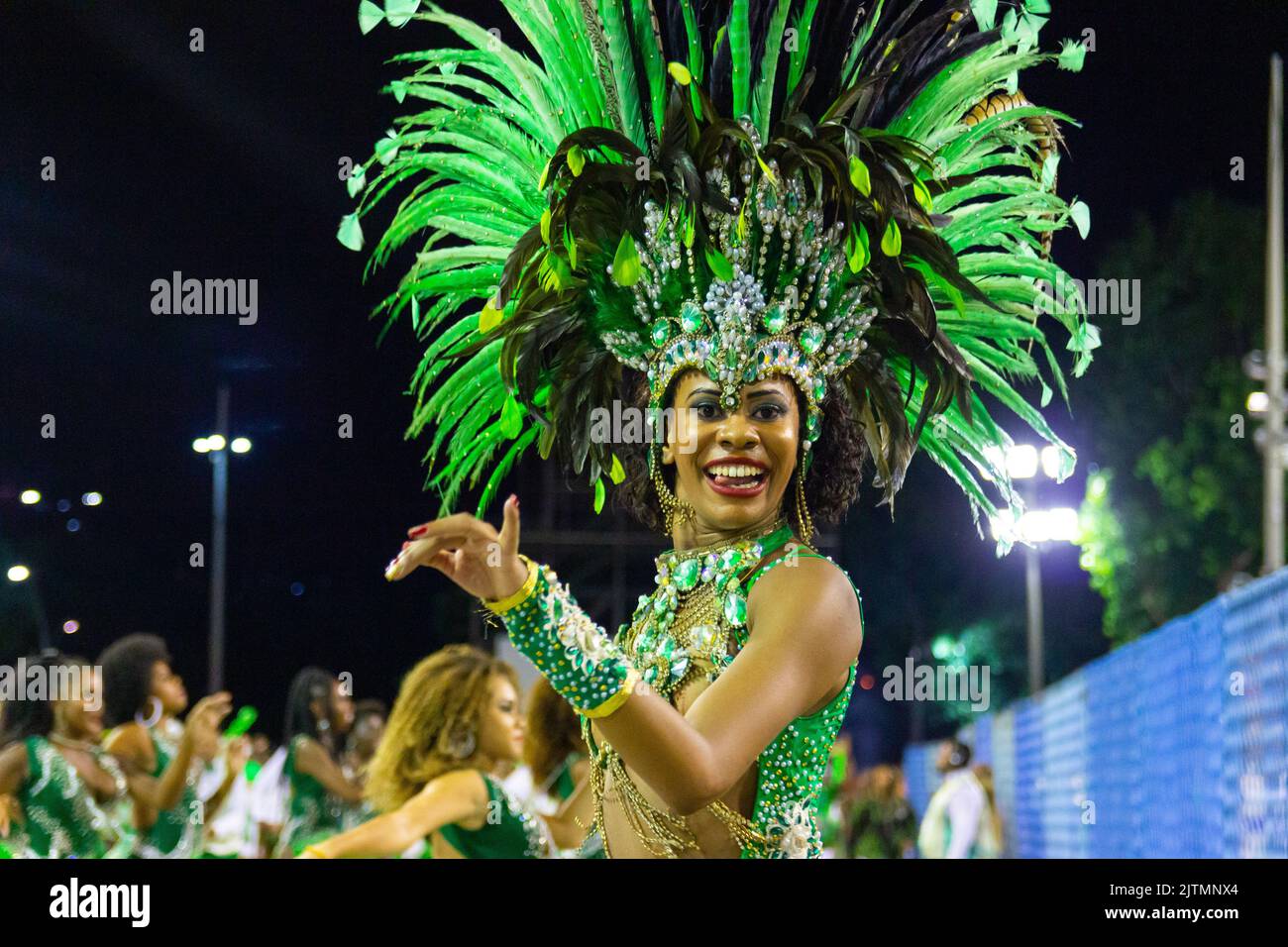 dancer during samba school rehearsal in Rio de Janeiro, Brazil ...