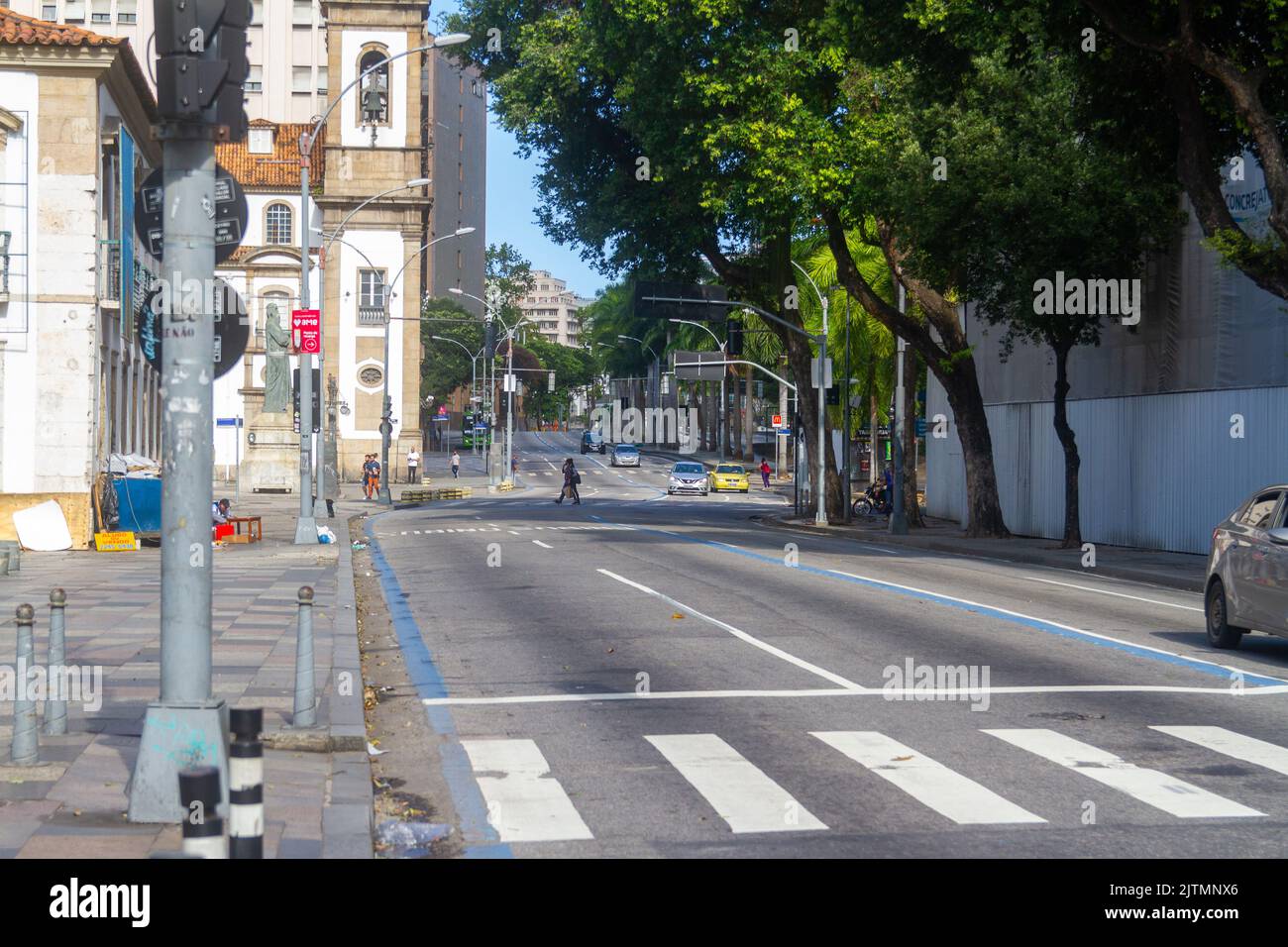 empty streets of downtown Rio de Janeiro, Brazil - August 1, 2020 ...