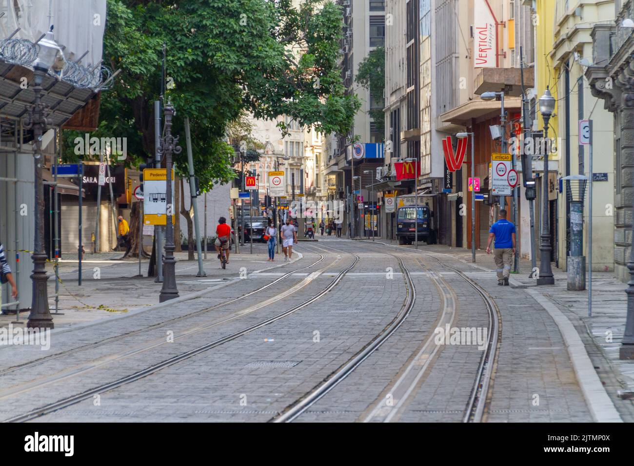 empty streets of downtown Rio de Janeiro, Brazil - October 11, 2020 ...