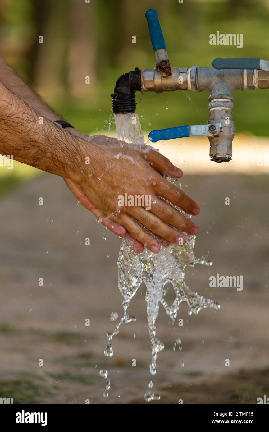 Hand washing fountain hi-res stock photography and images - Alamy