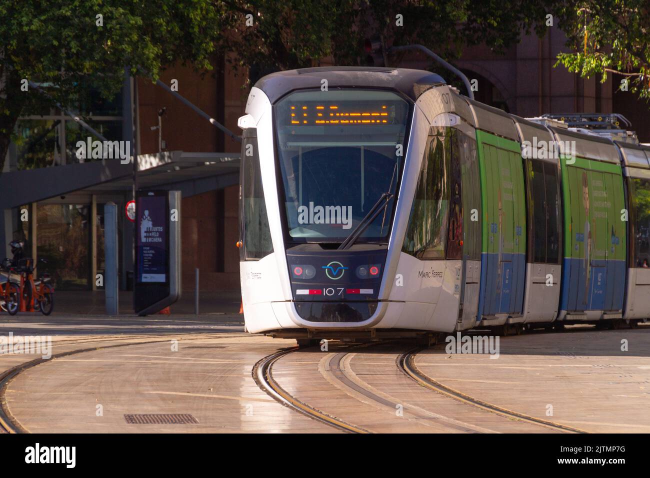 vlt train in downtown Rio de Janeiro, Brazil - August 7, 2020: the vlt ...