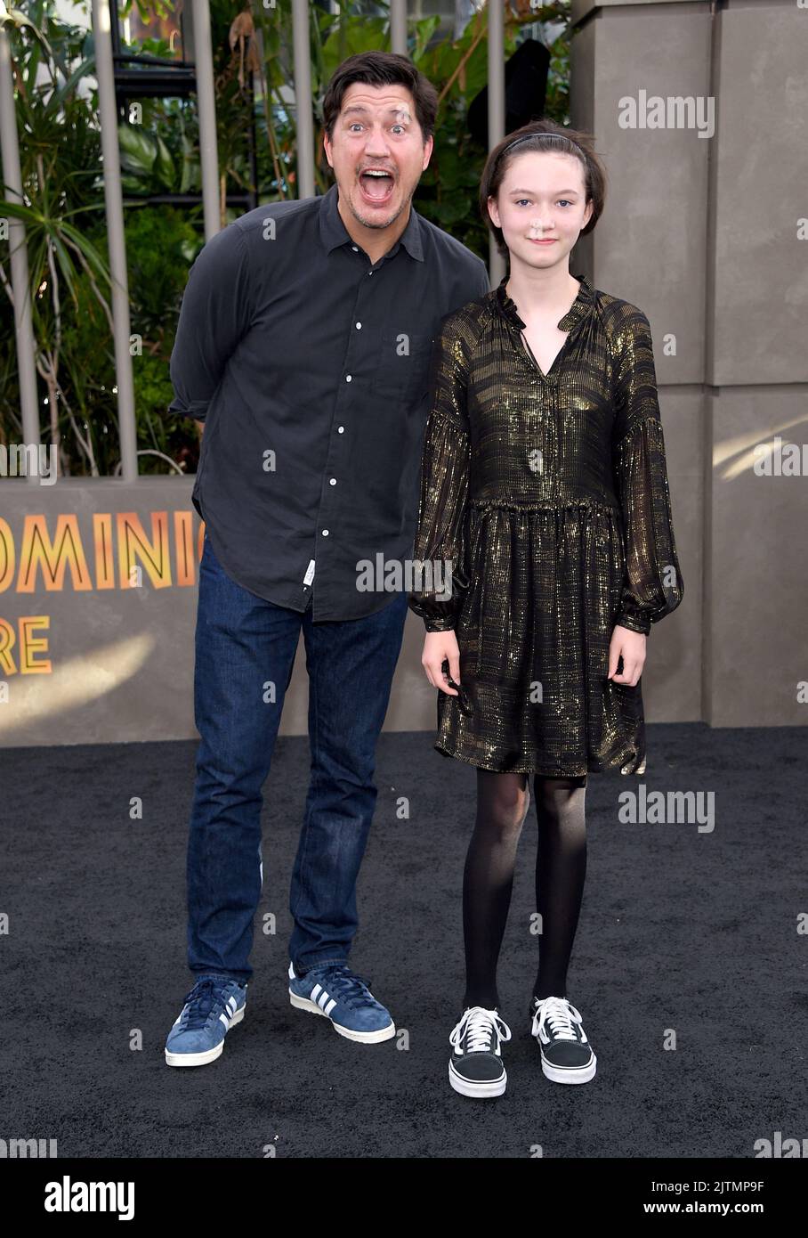 Ken Marino and Ruby Marino arriving to 'Jurassic World Dominion' world premiere at the TCL ...