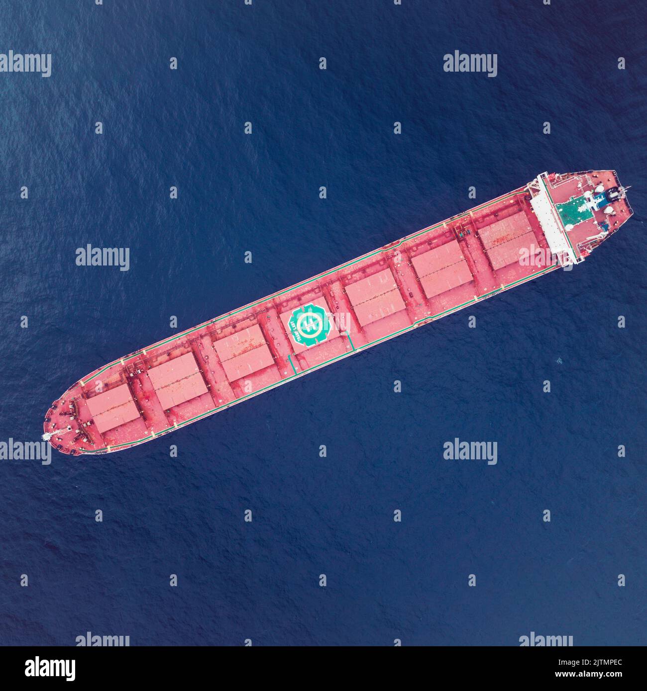 An aerial view of the tanker in the water Stock Photo - Alamy