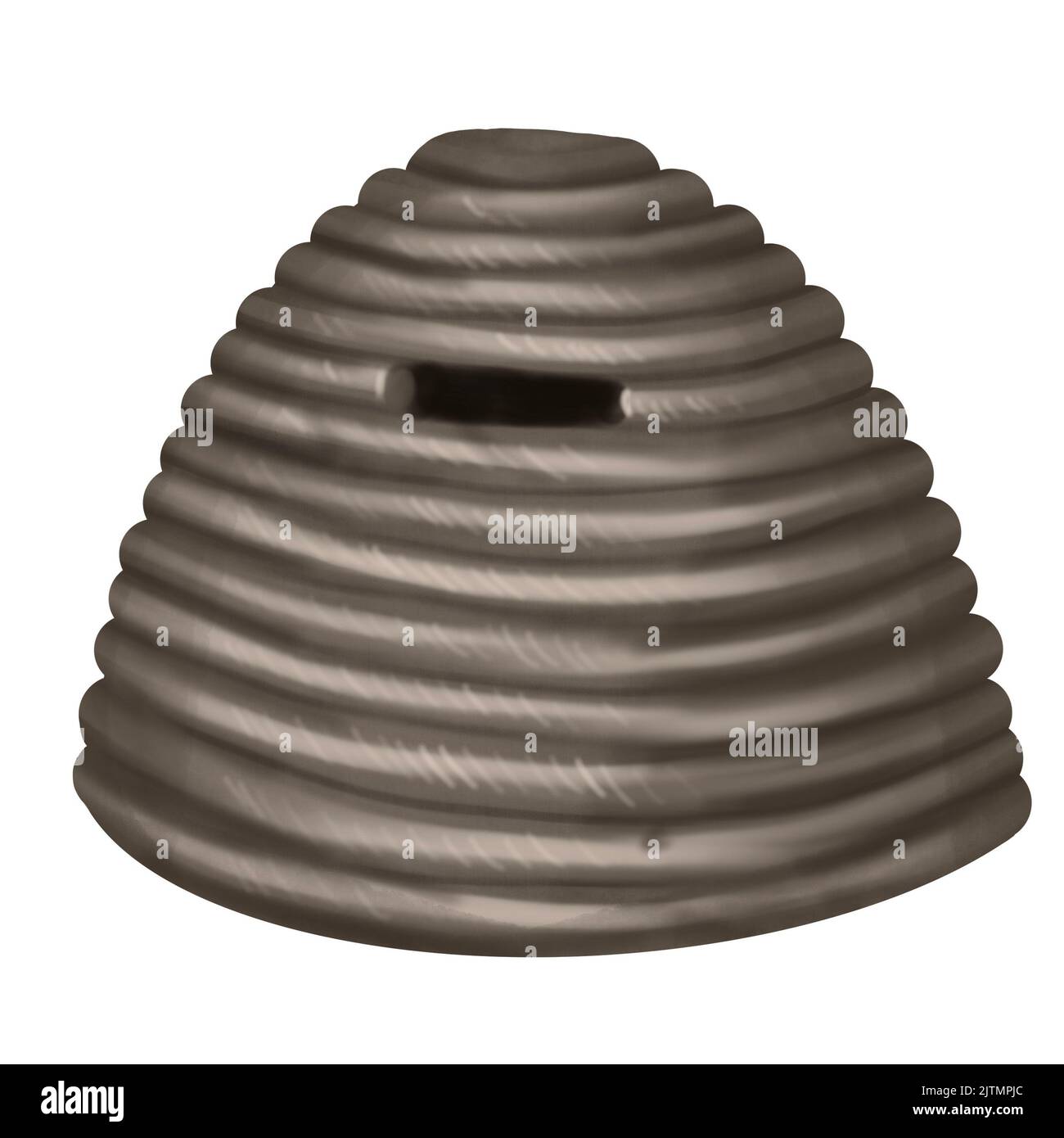 Watercolor beehive. House of wild bees. Illustration on a white ...