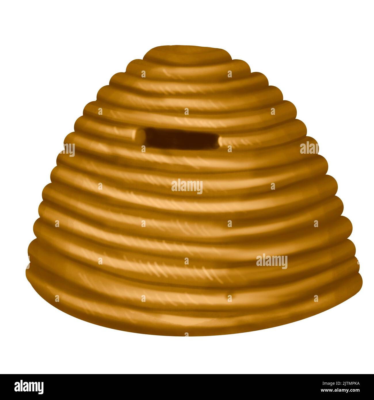 Watercolor beehive. House of wild bees. Illustration on a white ...