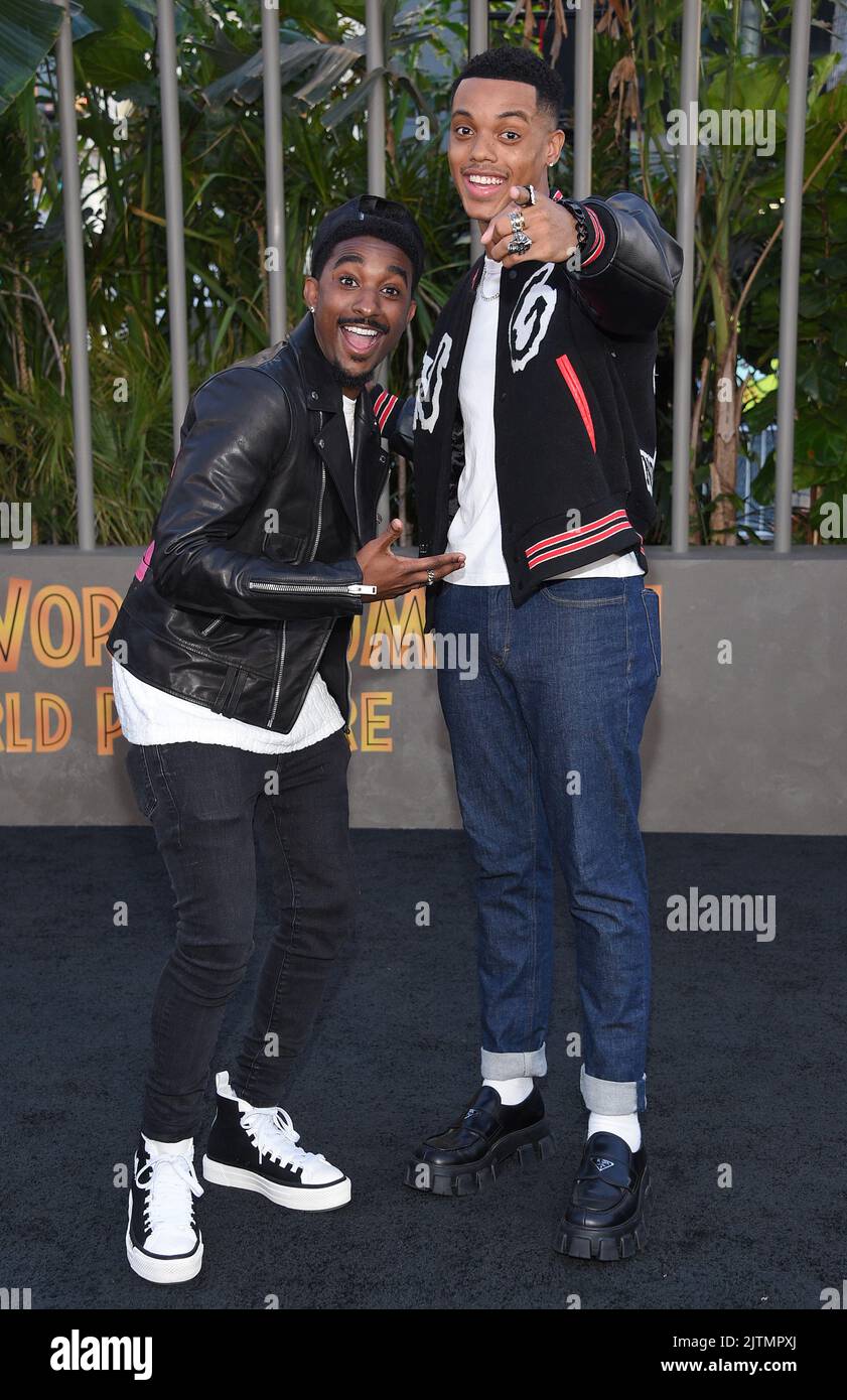 Jabari Banks and Jordan L. Jones arriving to 'Jurassic World Dominion ...
