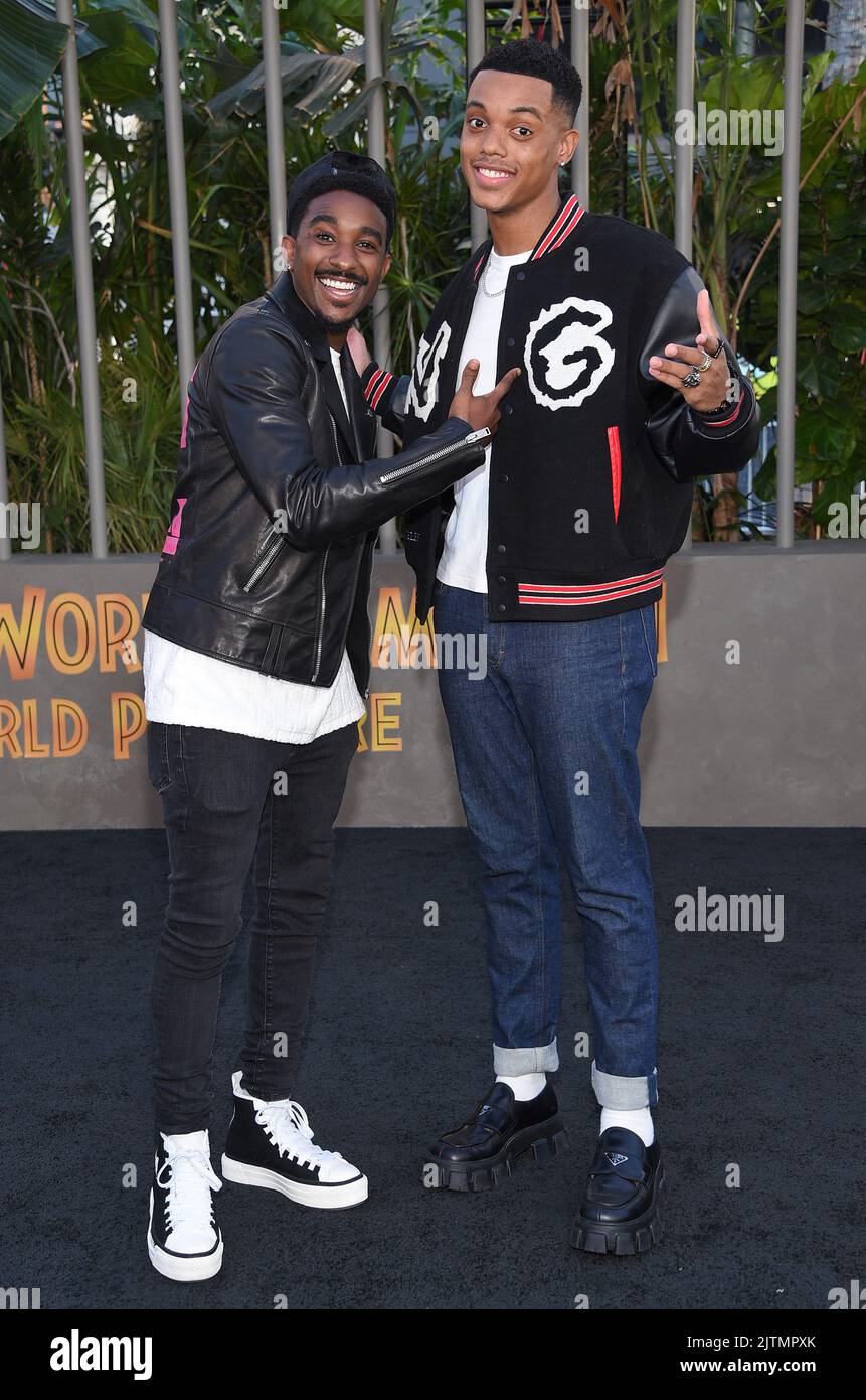 Jabari Banks and Jordan L. Jones arriving to 'Jurassic World Dominion ...