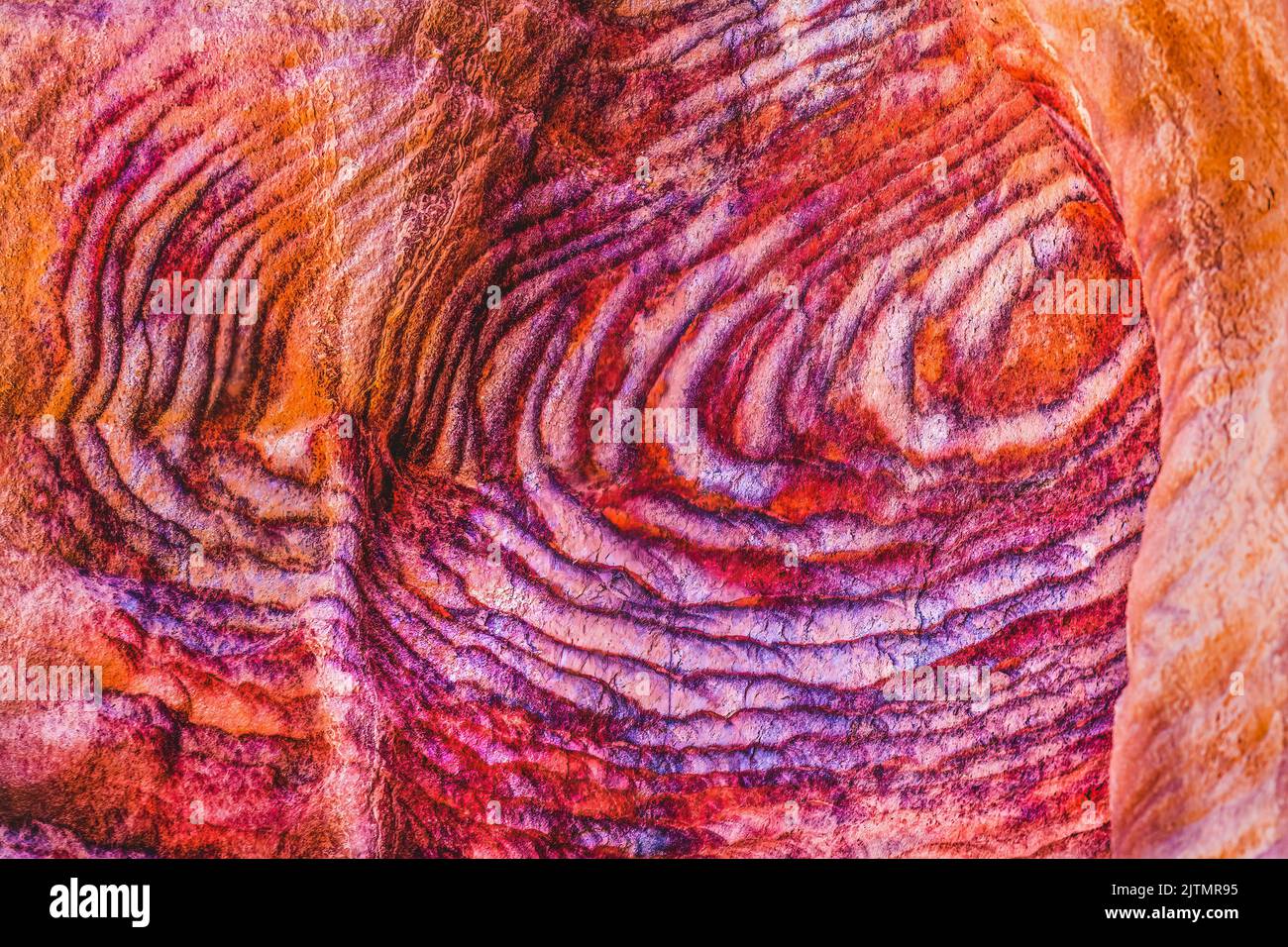 Red Blue Orange White Rock Circles Abstract Petra Jordan Built by ...