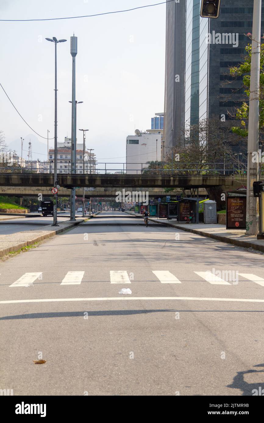 empty streets of downtown Rio de Janeiro, Brazil - September 7, 2020 ...