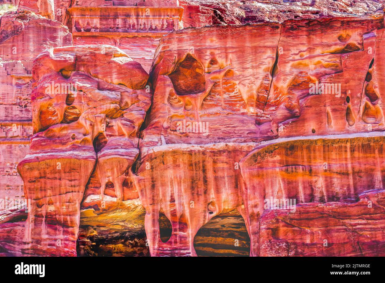 Rose Red Rock Tombs Street of Facades Petra Jordan Built by Nabataens ...