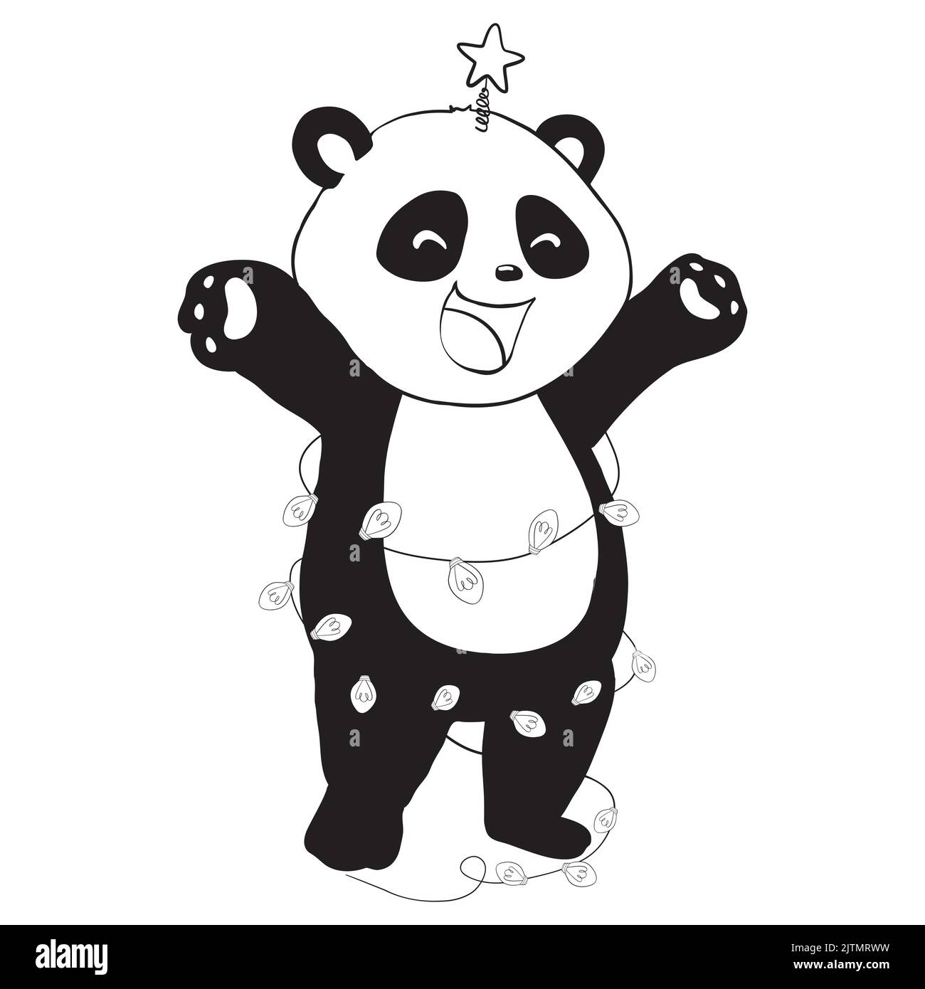 Cute panda sketch. Simple panda bear icon or logo design. Black and ...