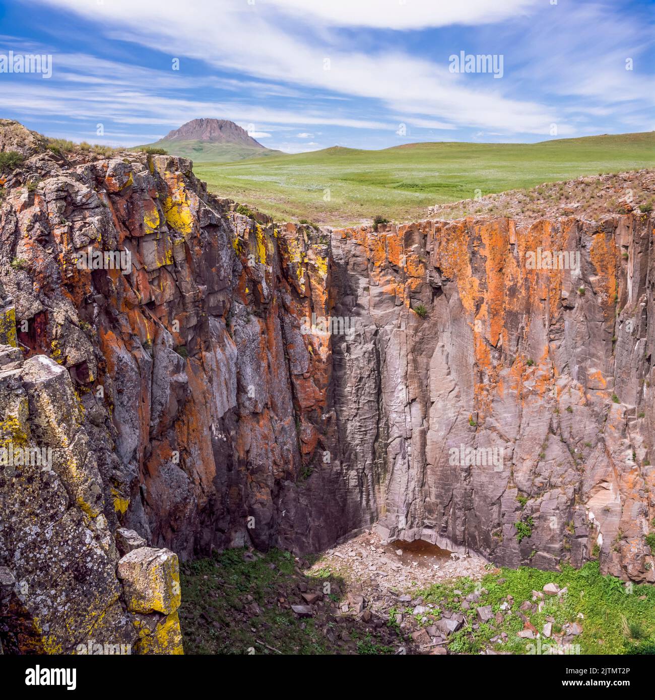 buffalo falls pishkun (buffalo jump) below birdtail butte near cascade ...