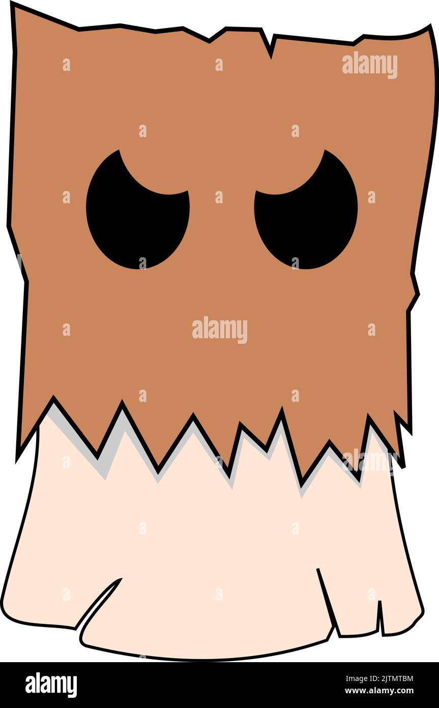 Scary Paper Bag Head Halloween Mask Stock Vector Image And Art Alamy