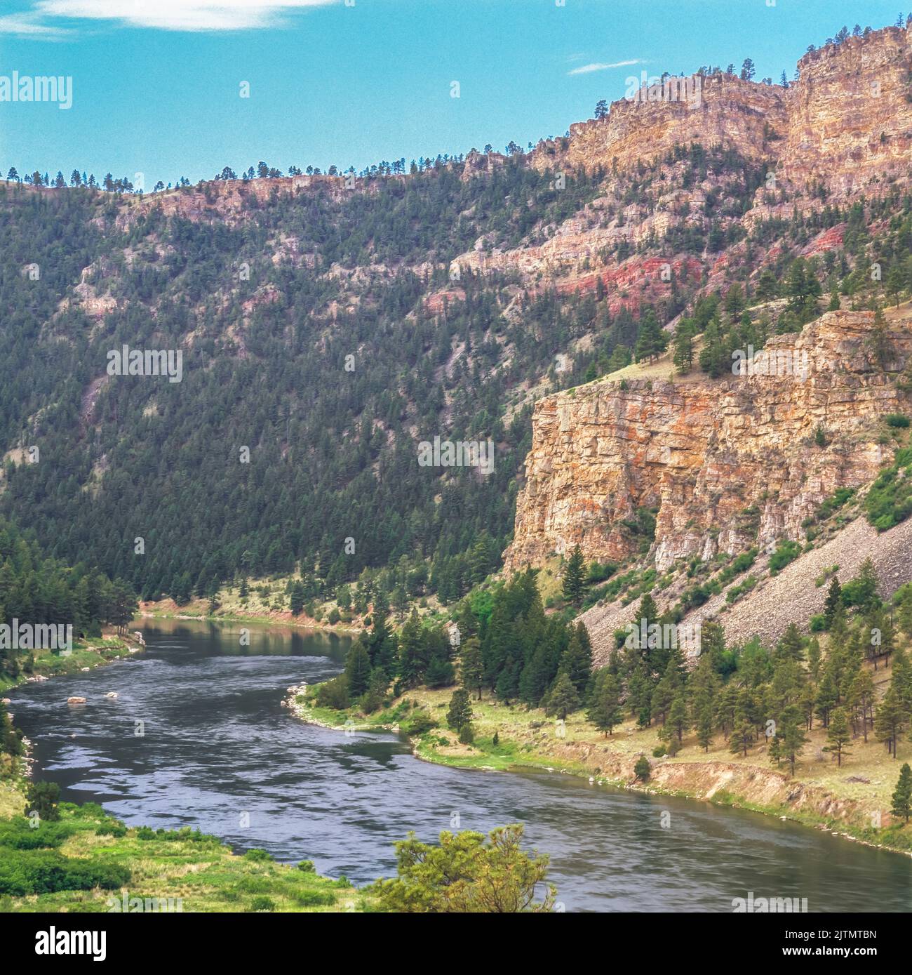 canyon cliffs along the missouri river below hauser dam near helena ...