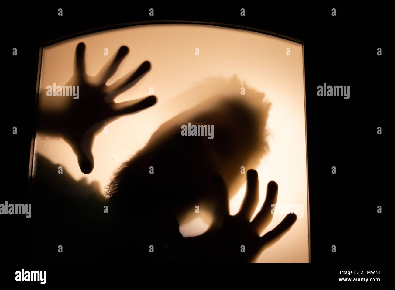 scary picture of hands behind glass, horror ghost behind door ...