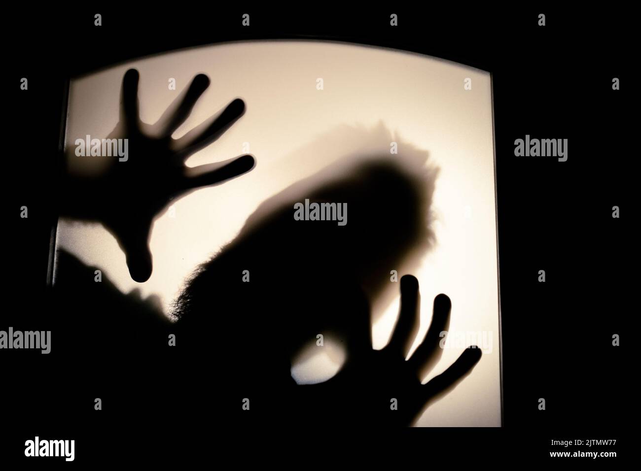 scary picture of hands behind glass, horror ghost behind door ...