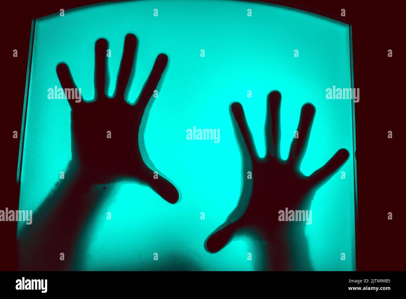 scary picture of hands behind glass, horror ghost behind door ...