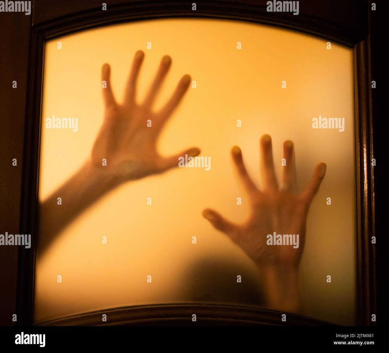 scary picture of hands behind glass, horror ghost behind door ...