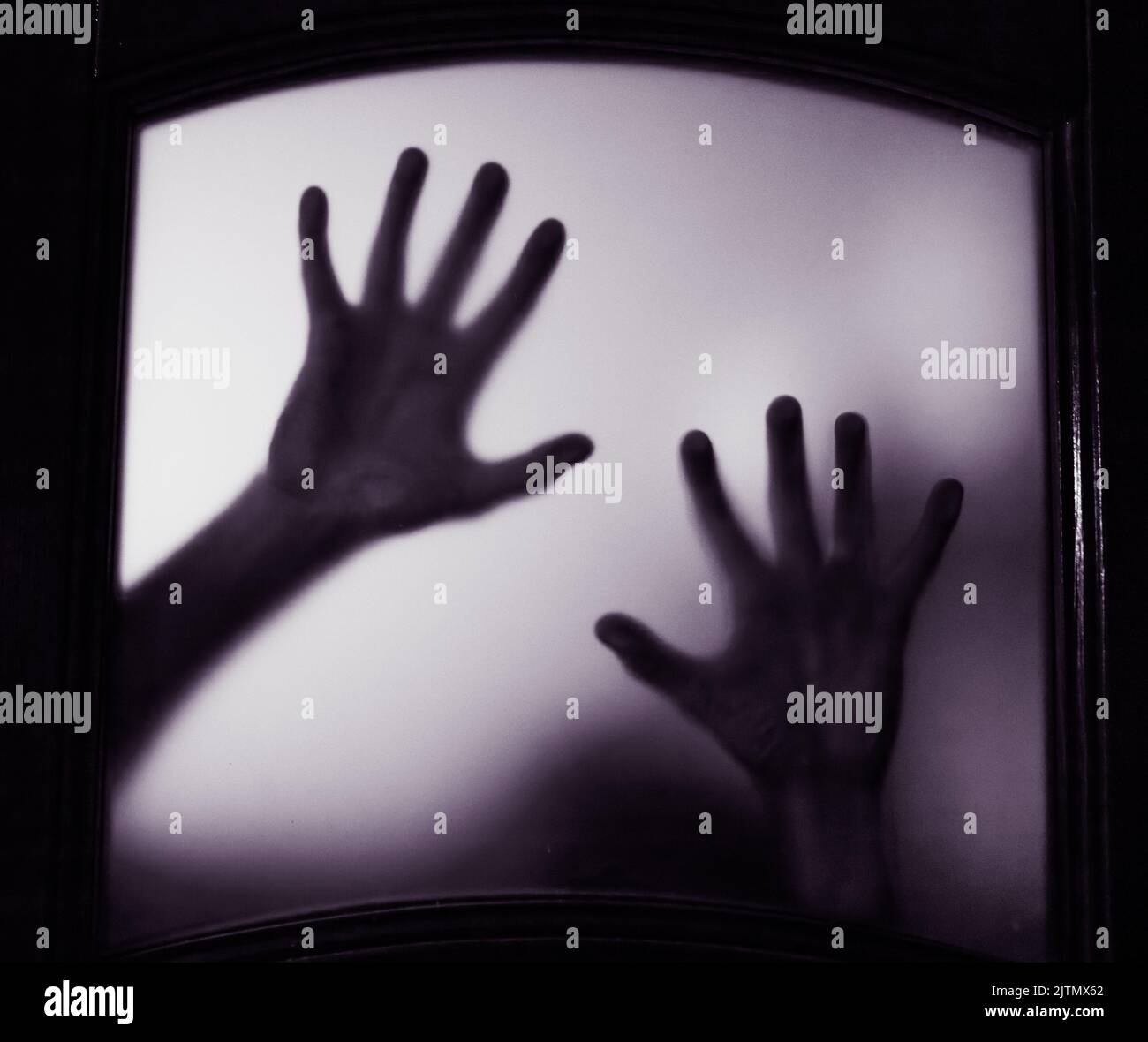scary picture of hands behind glass, horror ghost behind door ...