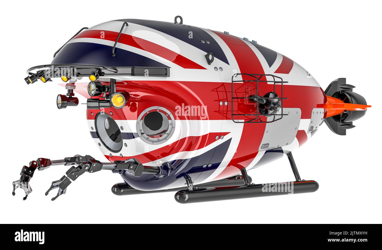 Bathyscaphe with British flag. Marine geology, oceanography in the ...